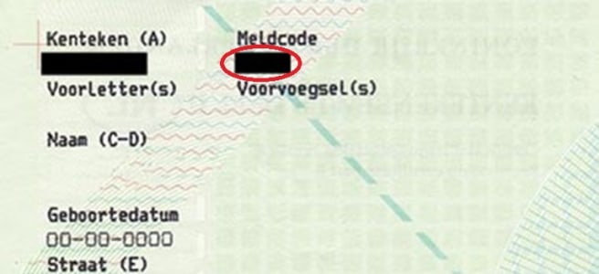 Waar vind ik mijn meldcode op een kentekenbewijs? | Poliswijzer